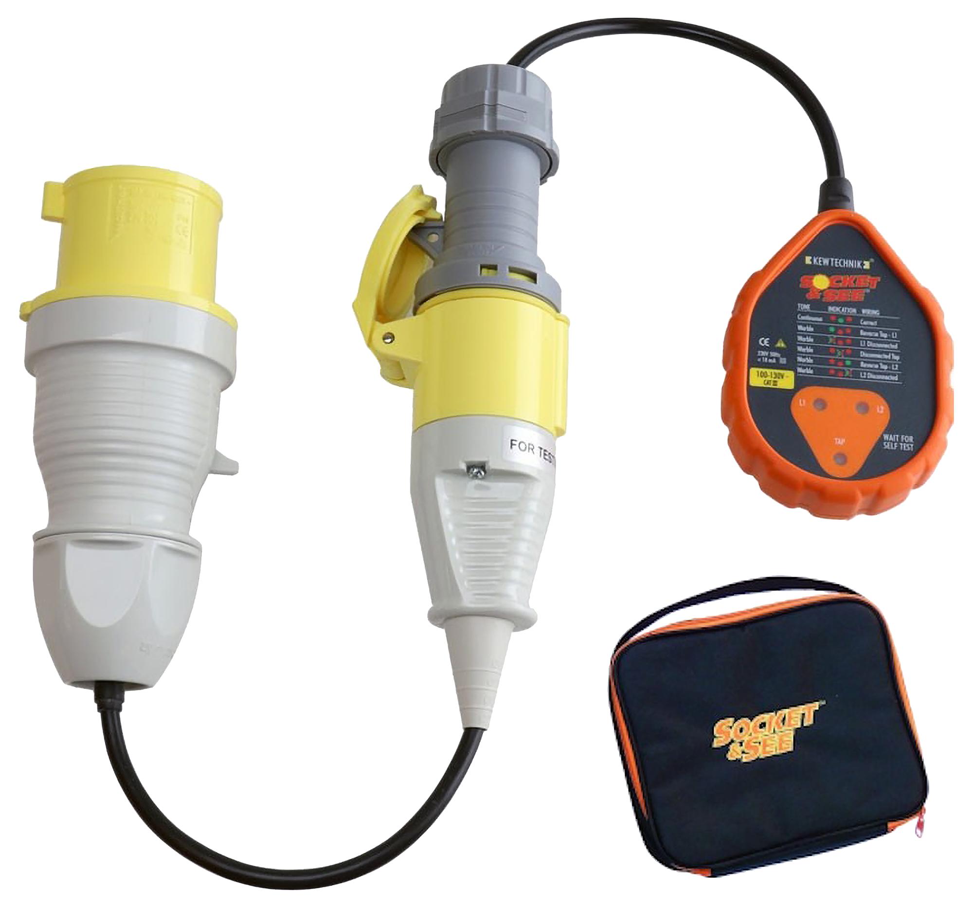 Industrial Socket Tester Kit 3 Pin 110v Socket And See Cpc