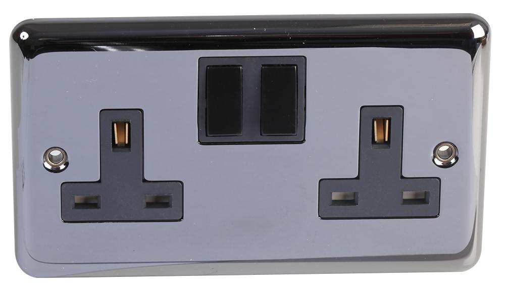 2 Gang 13A DP Switched Socket, Black Nickel - Volex Accessories | CPC 2 Gang 13A DP Switched Socket, Black Nickel - Volex Accessories | CPC