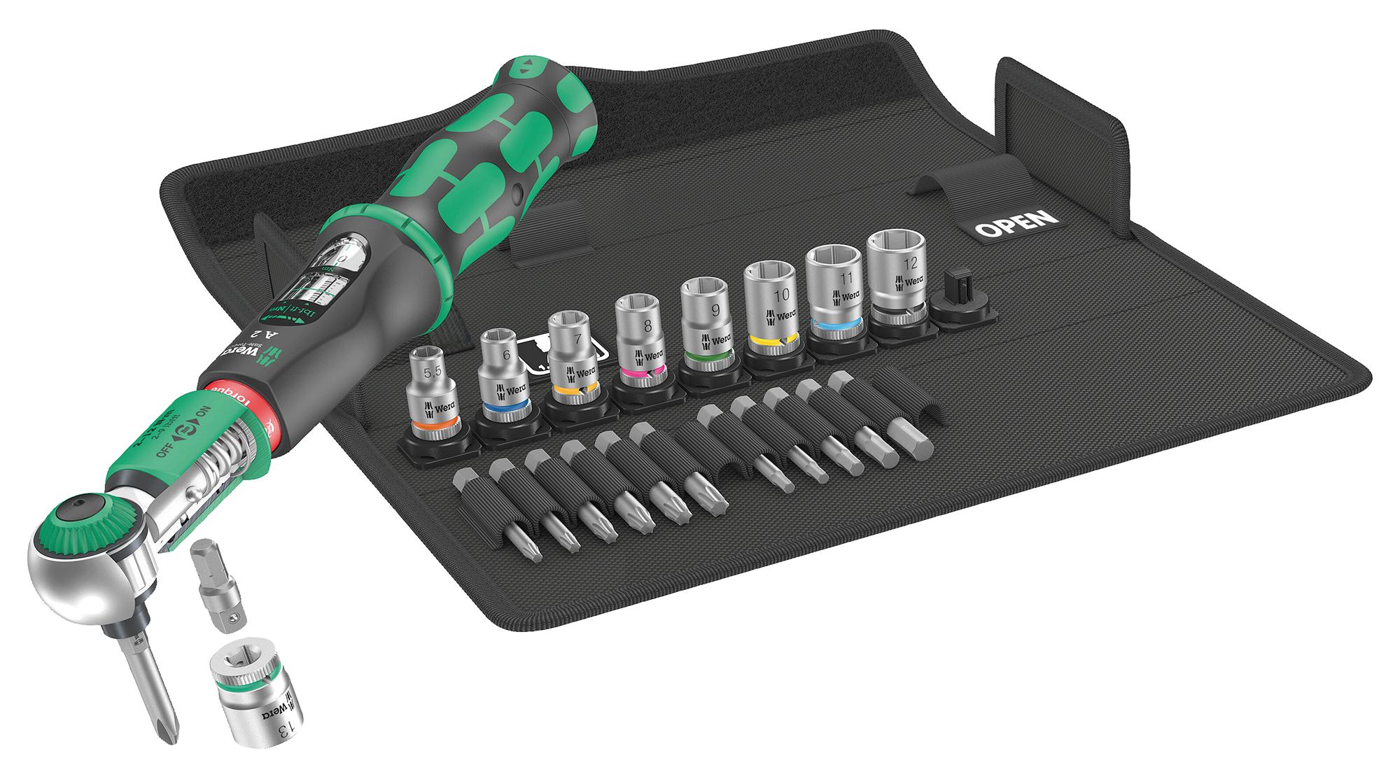 1 4 Hex Drive Safe Torque A2 Ratchet Torque Wrench 2Nm 12Nm 23 Piece Set Wera CPC