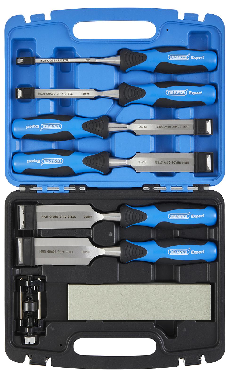 Soft Grip Wood Chisel Kit 8 Piece Draper Tools CPC
