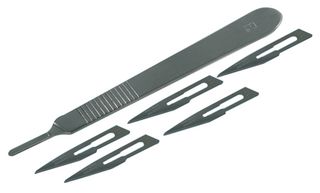 Scalpel Set Stainless Steel 3 Handle 5x 11 Blades
