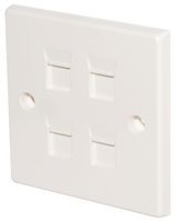 1 Gang Shuttered Faceplate for 4 Keystone Modules, White - Tuk | CPC